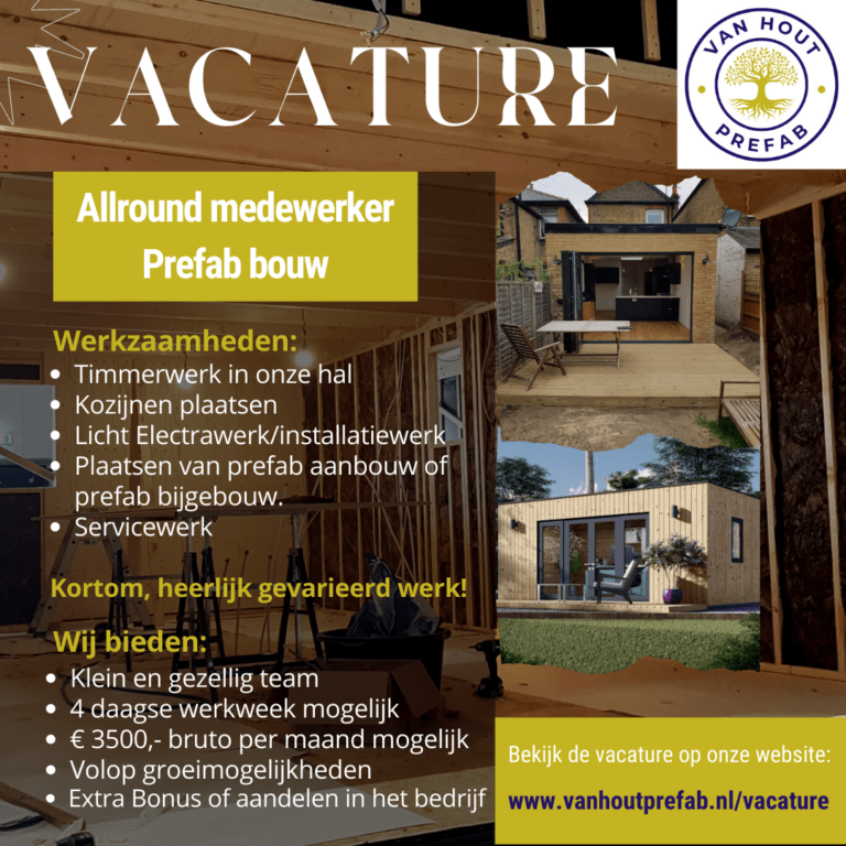 vacature Allround medewerker- van Hout Prefab Doetinchem.
