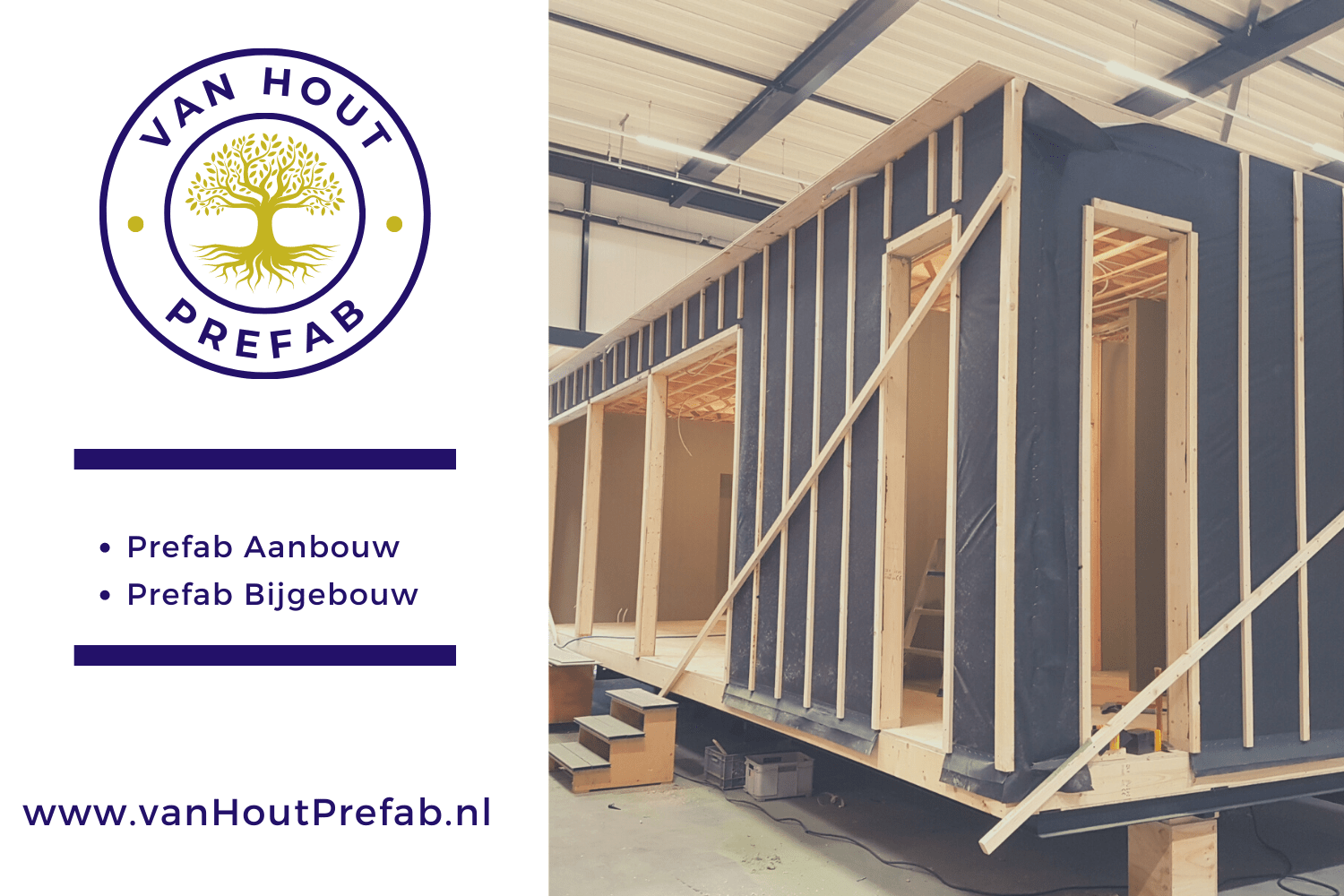 van Hout Prefab, duurzame houten aanbouw of bijgebouw.